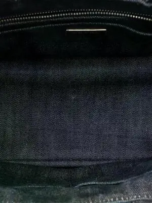 Prada Studded Denim Canapa Logo Satchel