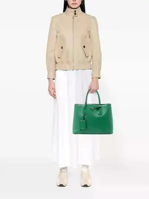 Prada 2010-2026 Medium Saffiano Cuir Double Satchel - Green