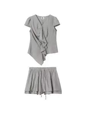 B+AB Ruffled-detail Short Set - Grey