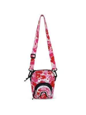 A BATHING APE Camouflage Print Messenger Bag Pink