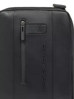 PIQUADRO Zip-pocket Leather Messenger Bag
