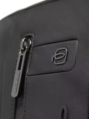 PIQUADRO Zip-pocket Leather Messenger Bag