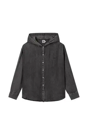 B+AB Hooded Denim Shirt - Grey