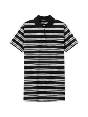 TOUT A COUP Striped-pattern Mini Dress - Black