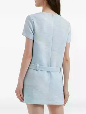 B+AB Distressed-detail Mini Dress - Blue