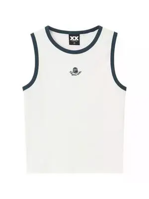 FINGERCROXX Ribbed Logo-embroidered Top - Neutrals