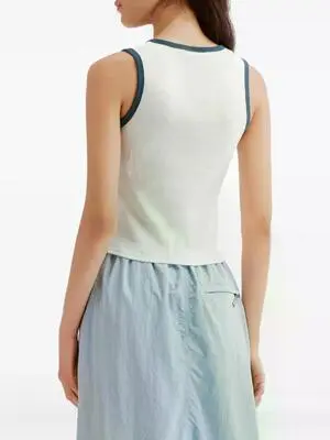 FINGERCROXX Ribbed Logo-embroidered Top - Neutrals