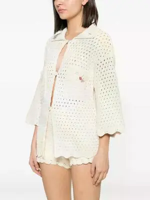 FORTE_FORTE Crochet-knit Cardigan
