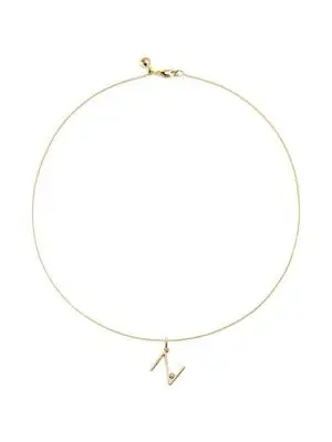 Monica Vinader Solitaire Diamond Initial N Pendant - Gold