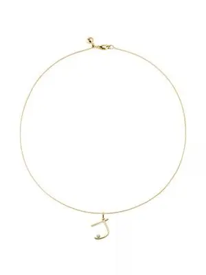 Monica Vinader Solitaire Diamond Initial J Pendant - Gold