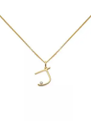 Monica Vinader Solitaire Diamond Initial J Pendant - Gold