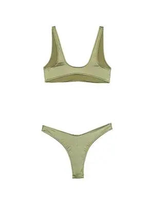 VENUJA Metallic-finish Bikini - Green