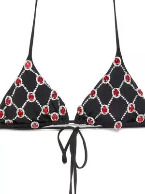 VENUJA Crystal-embellished Lattice Bikini