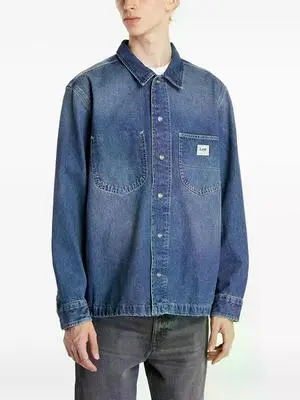 LEEM Faded-wash Denim Jacket - Blue
