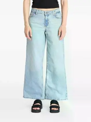 Guess Faded Wash Wide-leg Jeans - Blue