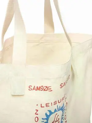 SAMSOE SAMSOE Printed Canvas Tote Bag