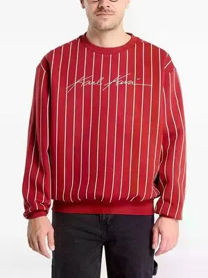 KARL KANI Pinstripe Embroidered Logo Sweatshirt