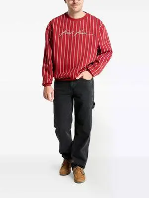 KARL KANI Pinstripe Embroidered Logo Sweatshirt