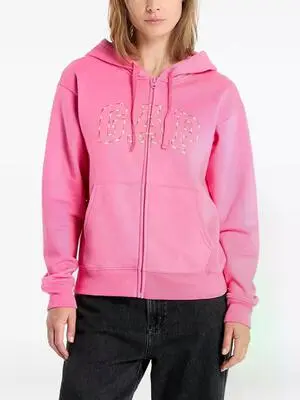 Gap Logo-embroidered Zip-up Hoodie - Pink