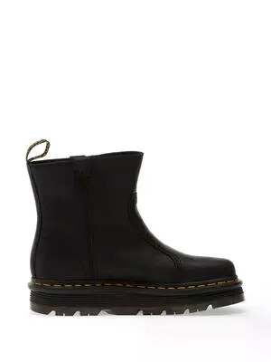 Dr. Martens Zebzag Contrast-stitch Leather Boots - Black