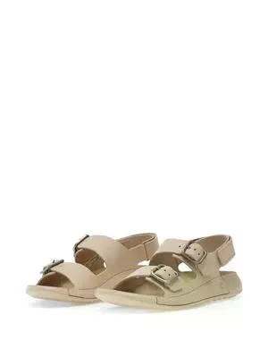 Ecco Buckle Detail Leather Sandals - Neutrals