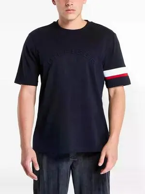 Tommy Hilfiger Embossed-logo Stripe-detail T-shirt