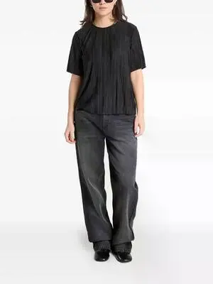 SAMSOE SAMSOE Sauma Plissé-effect T-shirt - Black