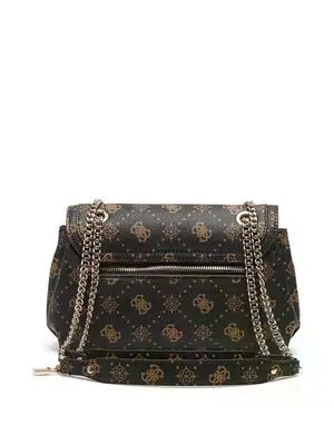 Guess Monogram Print Chain-link Shoulder Bag