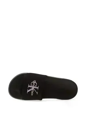 Calvin Klein Logo-embroidered Slides