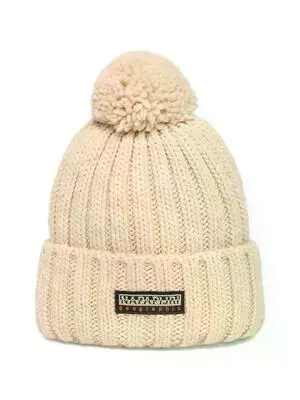 NAPAPIJRI Ribbed-knit Pompom Beanie - Neutrals