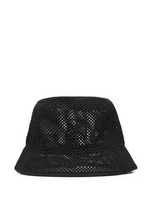 Calvin Klein Mesh-knit Bucket Hat With Logo - Black