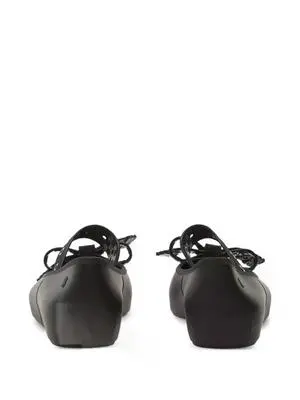 Melissa Sophie Crush Bow-detail Ballet Flats - Black