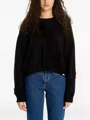 Guess Originals Eco Distressed Cotton Sweater - Black
