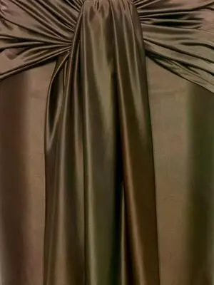 VENUJA Gathered Draped Skirt - Brown