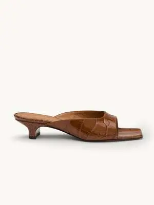 ATP ATELIER Tavenna Croco Kitten Heel - Cannella