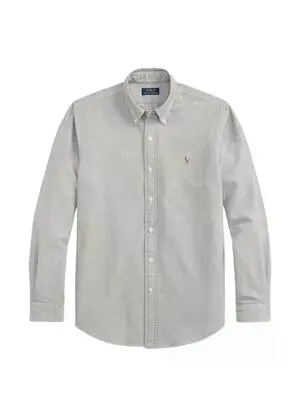 Polo Ralph Lauren Logo Embroidered Oxford Shirt - Grey
