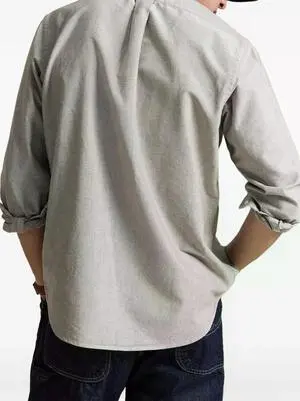 Polo Ralph Lauren Logo Embroidered Oxford Shirt - Grey