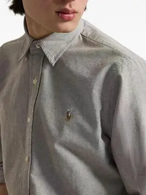 Polo Ralph Lauren Logo Embroidered Oxford Shirt - Grey