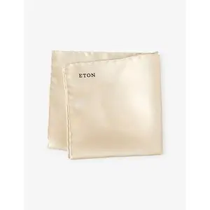 Eton Logo-embroidered Silk Pocket Square - Beige