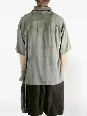 ZIGGY CHEN Distressed Cowl-neck Shirt