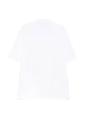 BOSS Ribbed-knit Short-sleeve Shirt - White