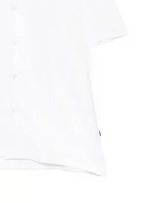 BOSS Ribbed-knit Short-sleeve Shirt - White