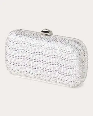 Rodo Lyssa Embellished Satin Clutch - White