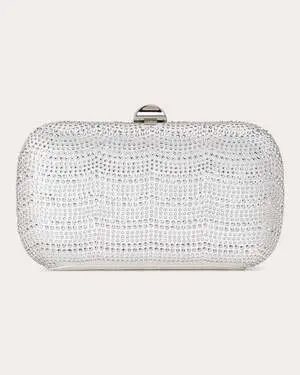Rodo Lyssa Embellished Satin Clutch - White