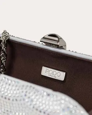 Rodo Lyssa Embellished Satin Clutch - White