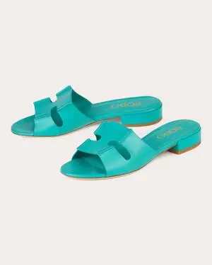 Rodo Sellier Laser-cut Leather Sandal - Blue