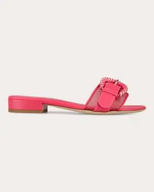 Rodo Opal Mesh Leather Buckle Sandal - Pink