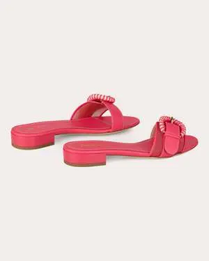 Rodo Opal Mesh Leather Buckle Sandal - Pink
