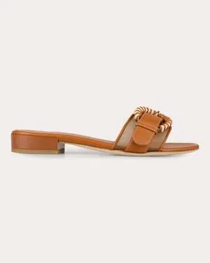 Rodo Opal Mesh Leather Buckle Sandal - Neutral