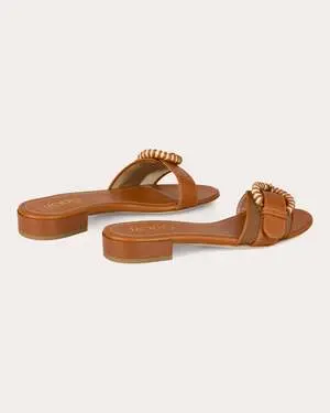 Rodo Opal Mesh Leather Buckle Sandal - Neutral